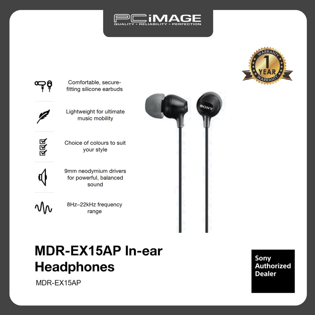 Sony MDR-EX15AP In-ear Headphone with mic | Shopee Malaysia