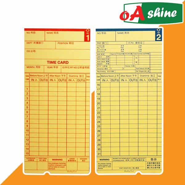 Punch Card / Time Card / Punch Card Machine / 时间卡/ Time Recorder Punch ...