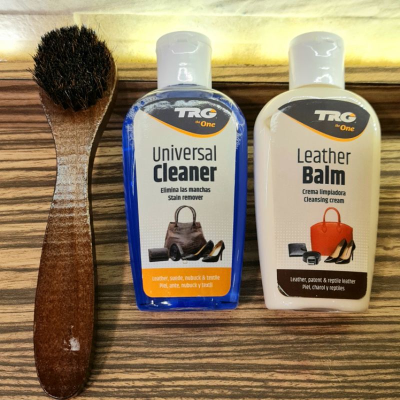 TRG theone Leather Balm+Universal Cleaner-125ml+Mini Horse Brush ...