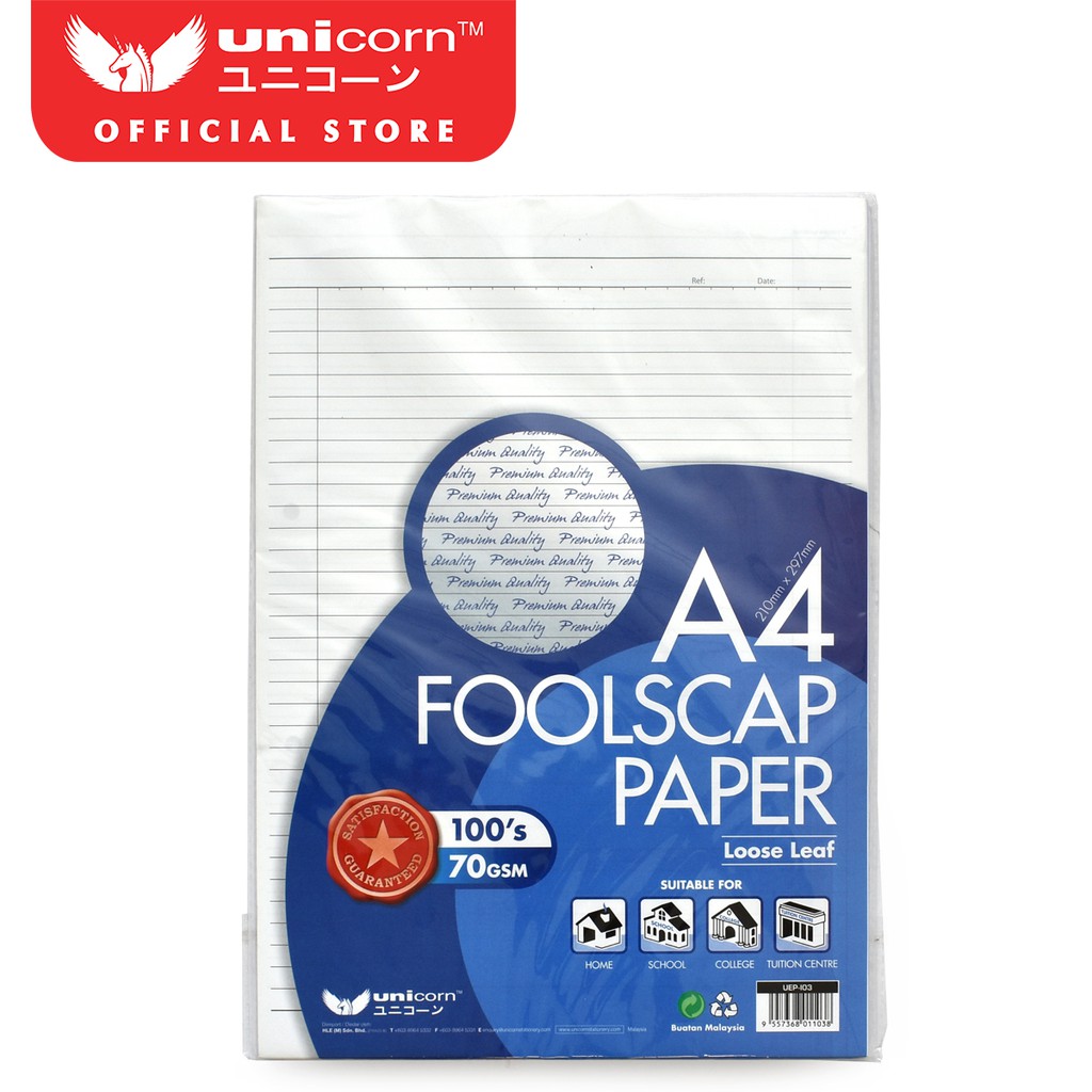 Unicorn Stationery A4 Loose Leaf Exam Paper 70G UEP-103 100 Sheets | Shopee Malaysia