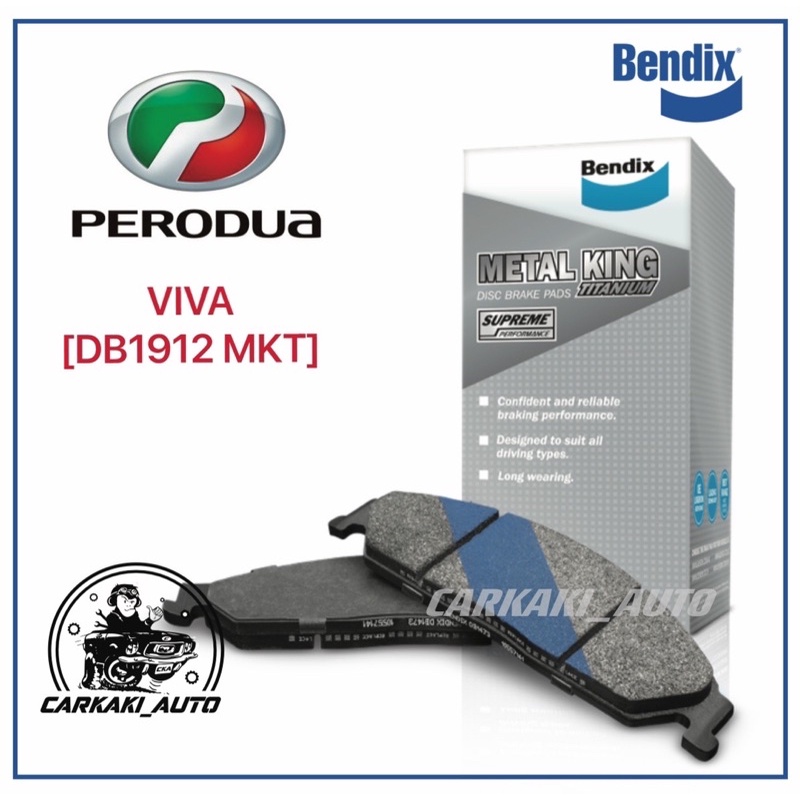 PERODUA VIVA ~ FRONT BRAKE PAD (1SET) BENDIX METAL KING TITANIUM (MKT ...