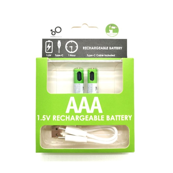 AA AAA C D 9V 18650 1.5v 3.7v Li-Ion Rechargeable Battery Type-C USB ...