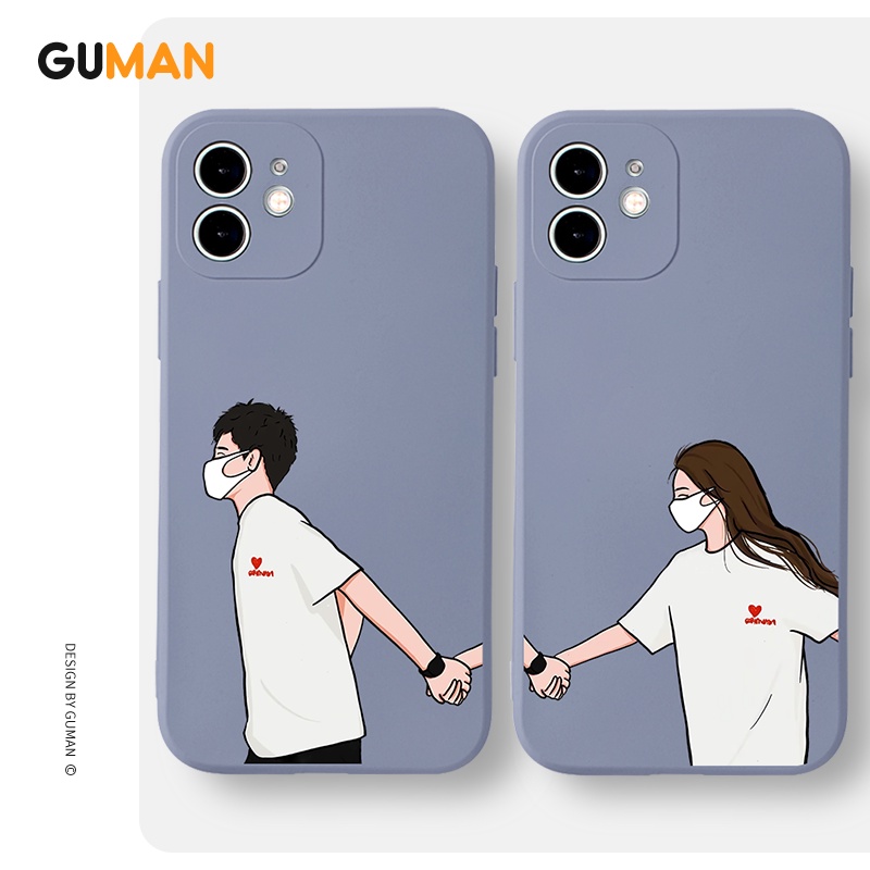 GUMAN Matching Couple Set Cute Funny Phone Case Casing for iPhone 14 13 ...
