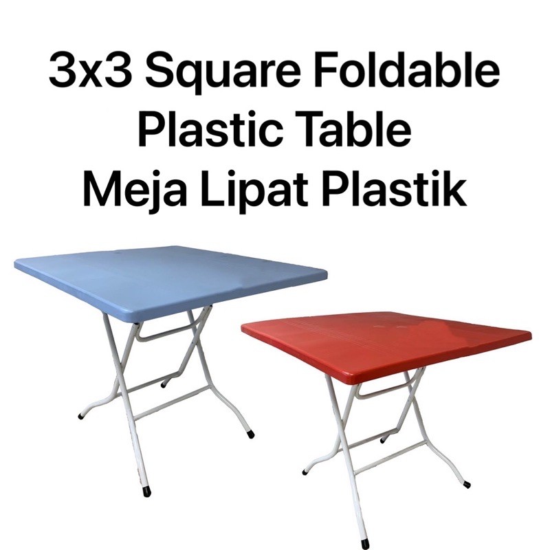 3x3” Square Foldable Plastic Table 2388 / Meja Lipat Plastik Segi Empat ...