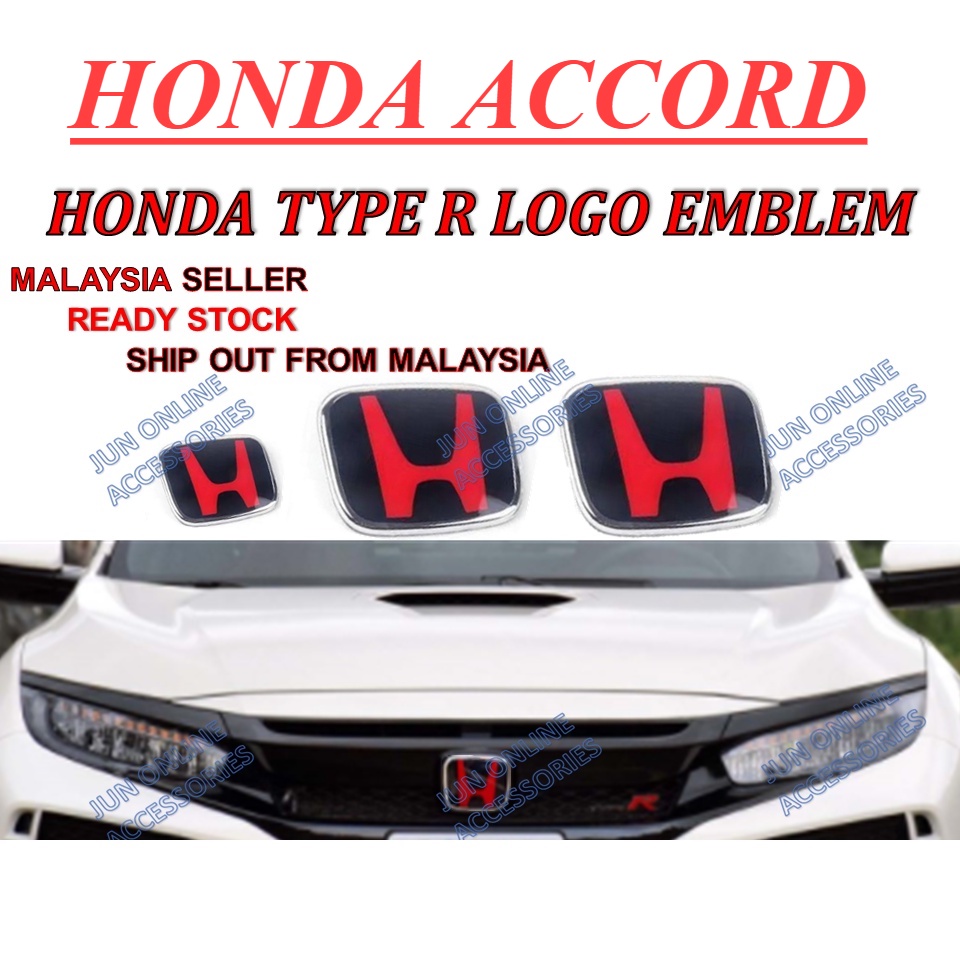 Honda Accord Logo Emblem Red Black | Shopee Malaysia