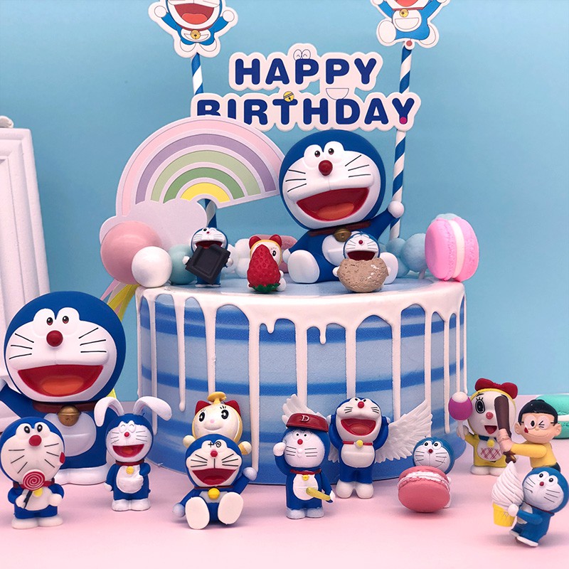 Doraemon Birthday Cake Topper Cake Topper Ornaments Baking Decoration ...
