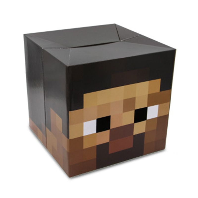 Minecraft Cardboard Head Cover Box Steve Creeper Enderman Mask Cosplay ...
