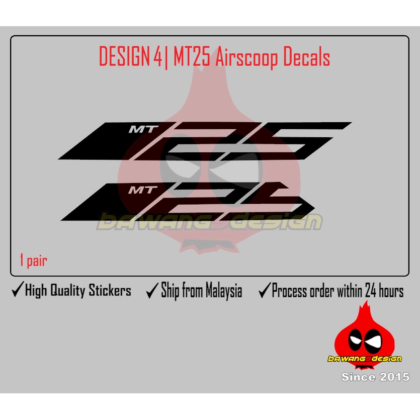 YAMAHA MT25 | Design 4 | Airscoop Decals Bike | Shopee Malaysia