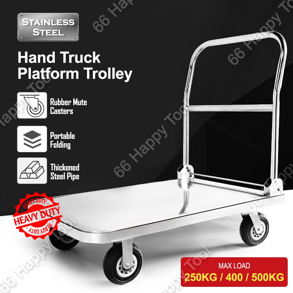 Foldable Platform Hand Truck Trolley Heavy Duty Stainless Steel Max ...