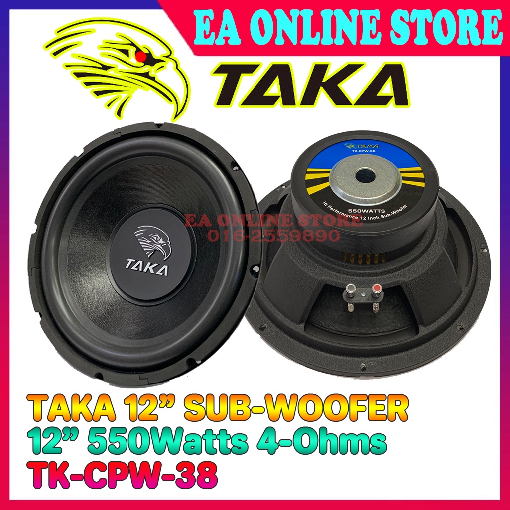 TAKA 12" 550Watts Car Sub-Woofer TK-CPW-38 New 2022 Model (1Pcs ...