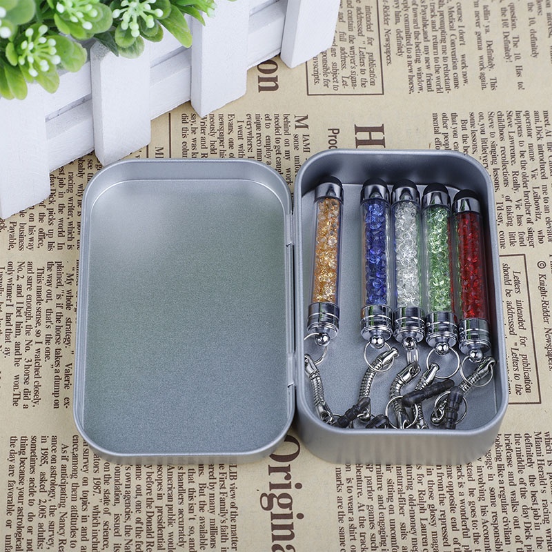 Mini Portable Metal Rectangular Empty Hinged Tins Small Storage Kit Box ...