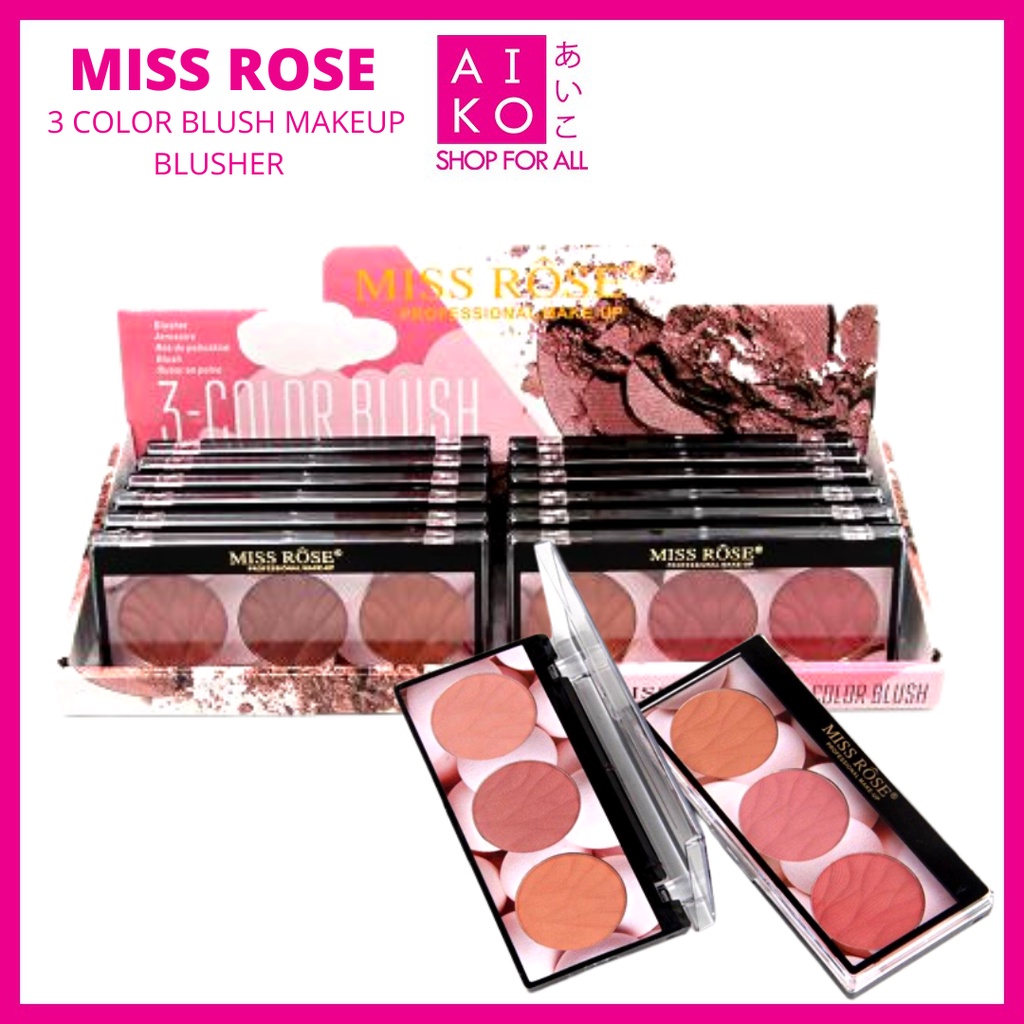 (AIKO) MISS ROSE 3 COLOR BLUSH / MAKEUP BLUSHER (7004-011Z12) | Shopee ...