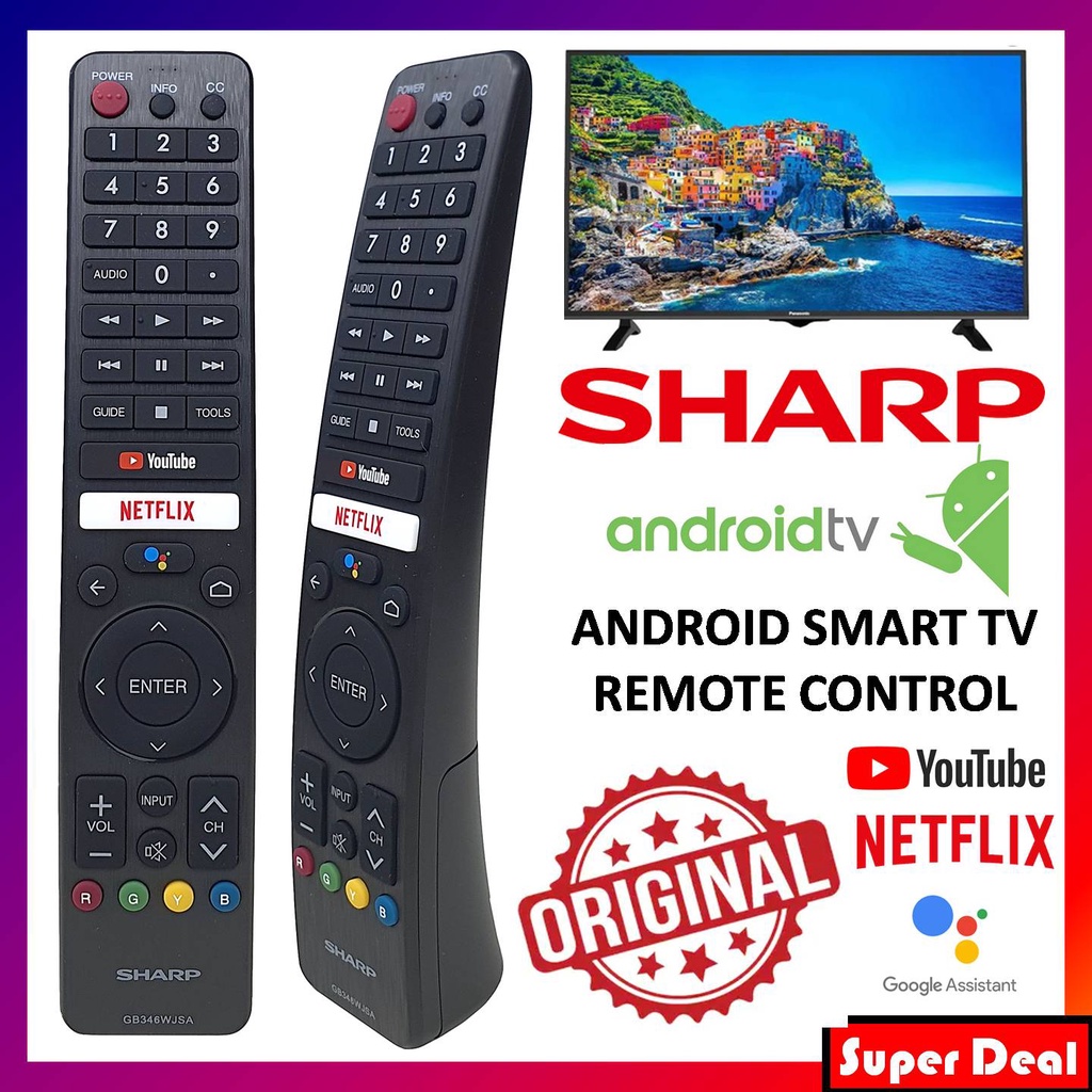 [ORIGINAL] SHARP AQUOS ANDROID SMART TV YOUTUBE NETFLIX REMOTE CONTROL ...