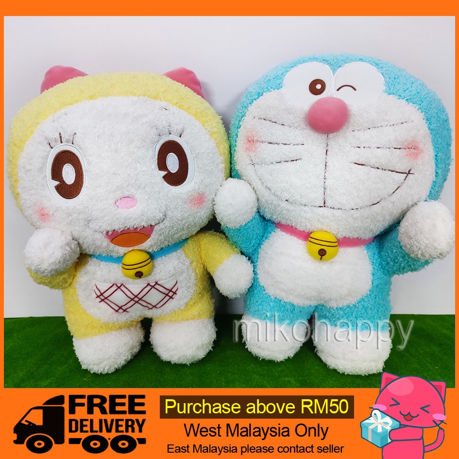 100% Japan Doraemon & Dorami set - Soft Color Big Plushy | Shopee Malaysia