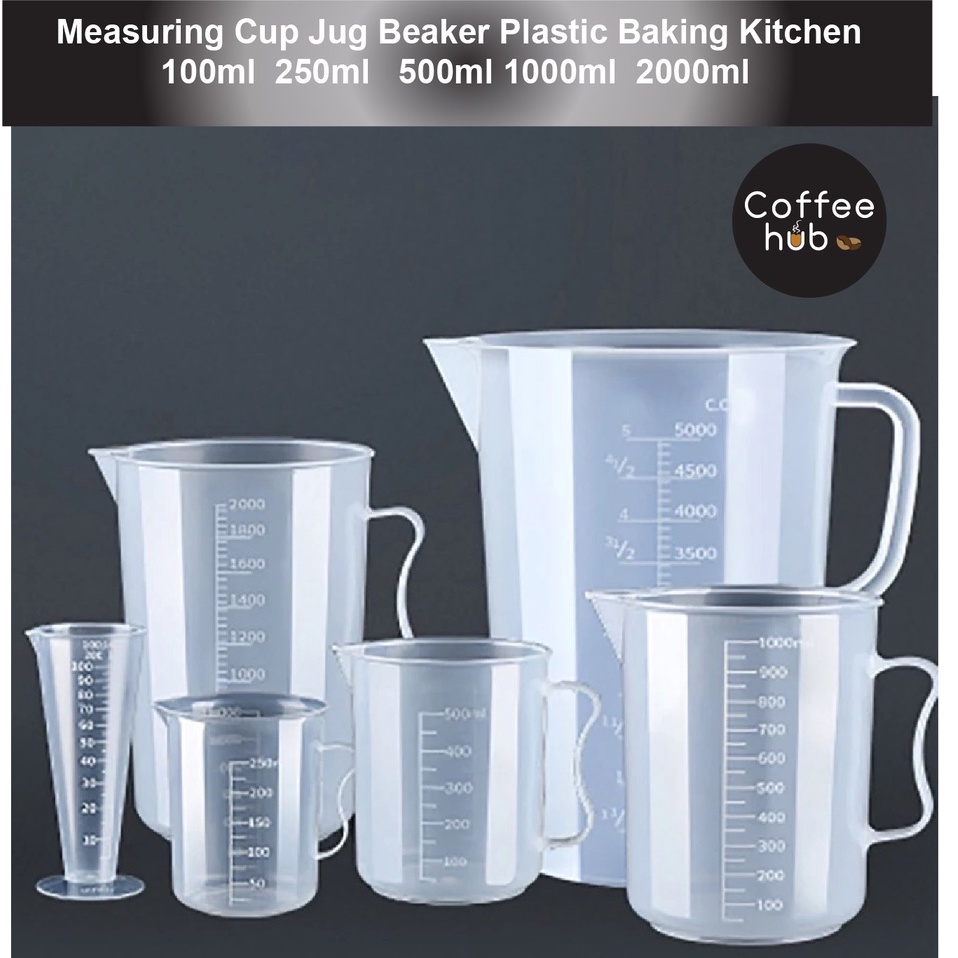 (READY STOCK)Measuring Jug Cup Plastic Transparent Kitchen Baking 100ml 250ml 500ml 1000ml ...