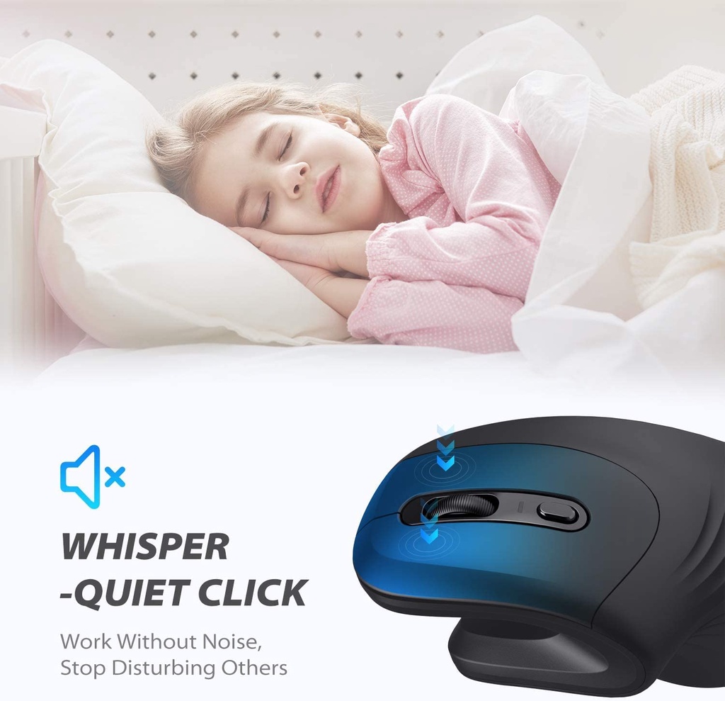 iClever Ergonomic Mouse - Wireless Vertical Mouse 6 Buttons with ...