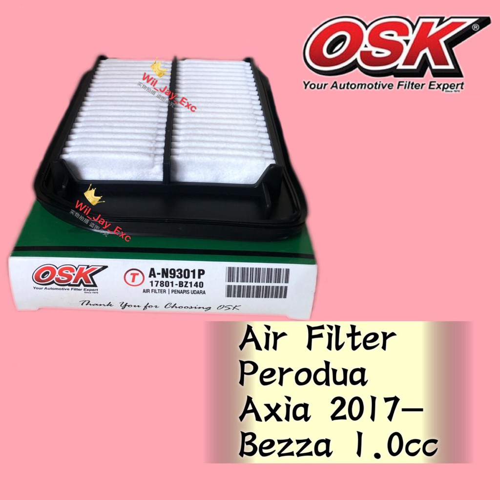 OSK A-N9301 P AIR FILTER AXIA 2017,BEZZA 1.0CC A-N9301P | Shopee Malaysia