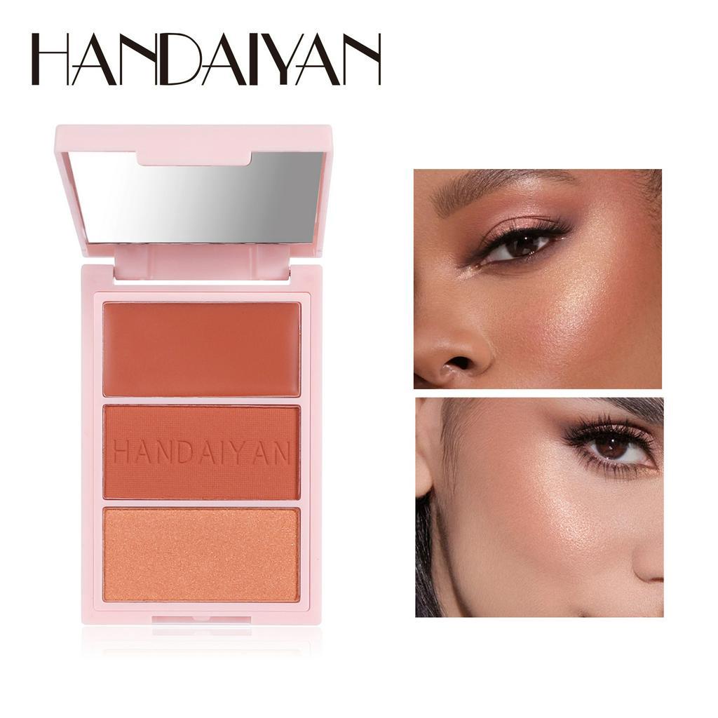 New blush palette with highlighter and contouring compact, brightens ...