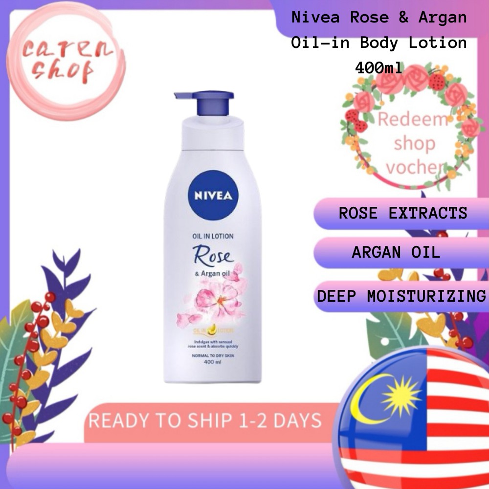 Nivea Rose & Argan Oil-in Body Lotion 400ml (G) | Shopee Malaysia