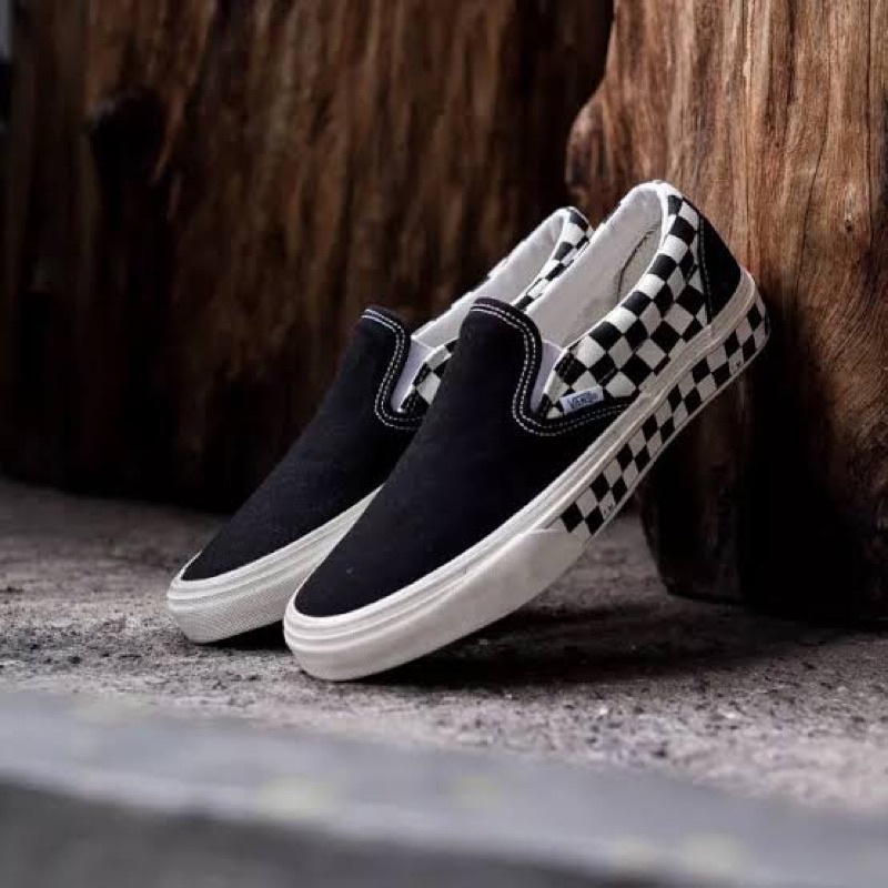 Vans Slip On Sidewall Black White (Original 100%) | Shopee Malaysia