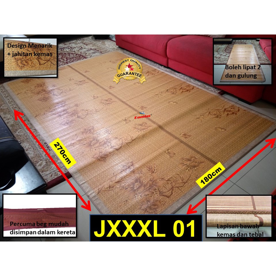 TIKAR BULUH KARPET JAPANESE XXXL BAMBOO MAT CARPET ( 180CM X 270CM ...