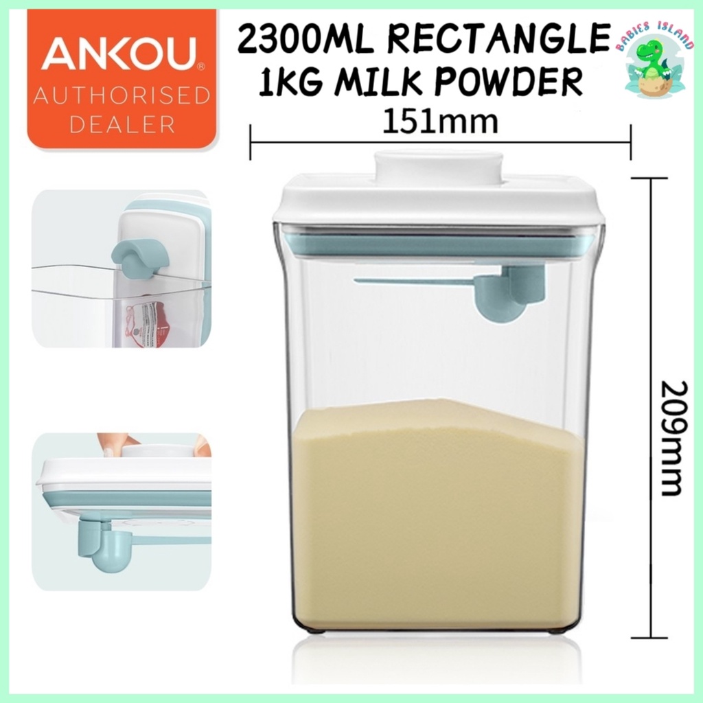 (READY STOCK) ANKOU Air Tight Milk Powder Container - Rectangle (2300ml ...