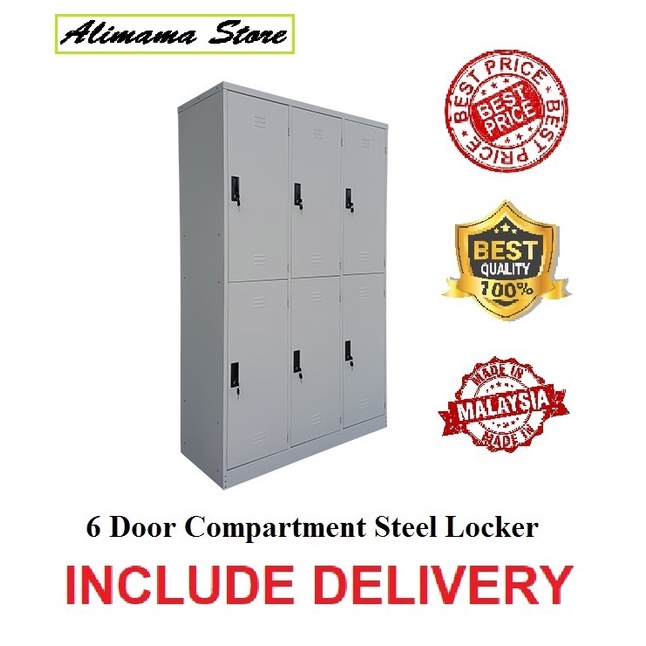 6 Door Compartment Steel Locker | Office Cabinet (Size : W1143 x D457 x ...