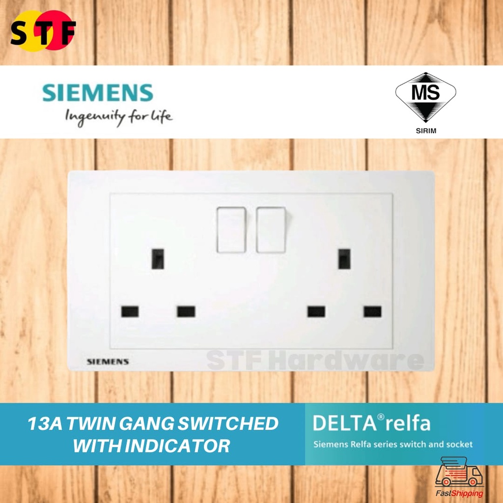 SIEMENS DELTA® Relfa SERIES 13A TWIN GANG SOCKET OUTLET SIRIM APPROVED ...
