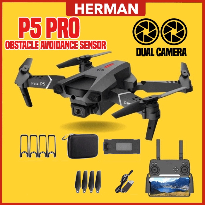 P5 PRO ANTI LANNGAR WIFI drone with dual camera OBSTACLE AVOID wide ...