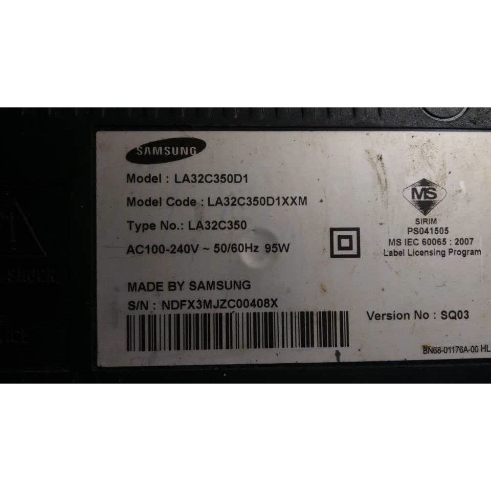 SAMSUNG TV LCD MODEL LA32C350D1 PART | Shopee Malaysia