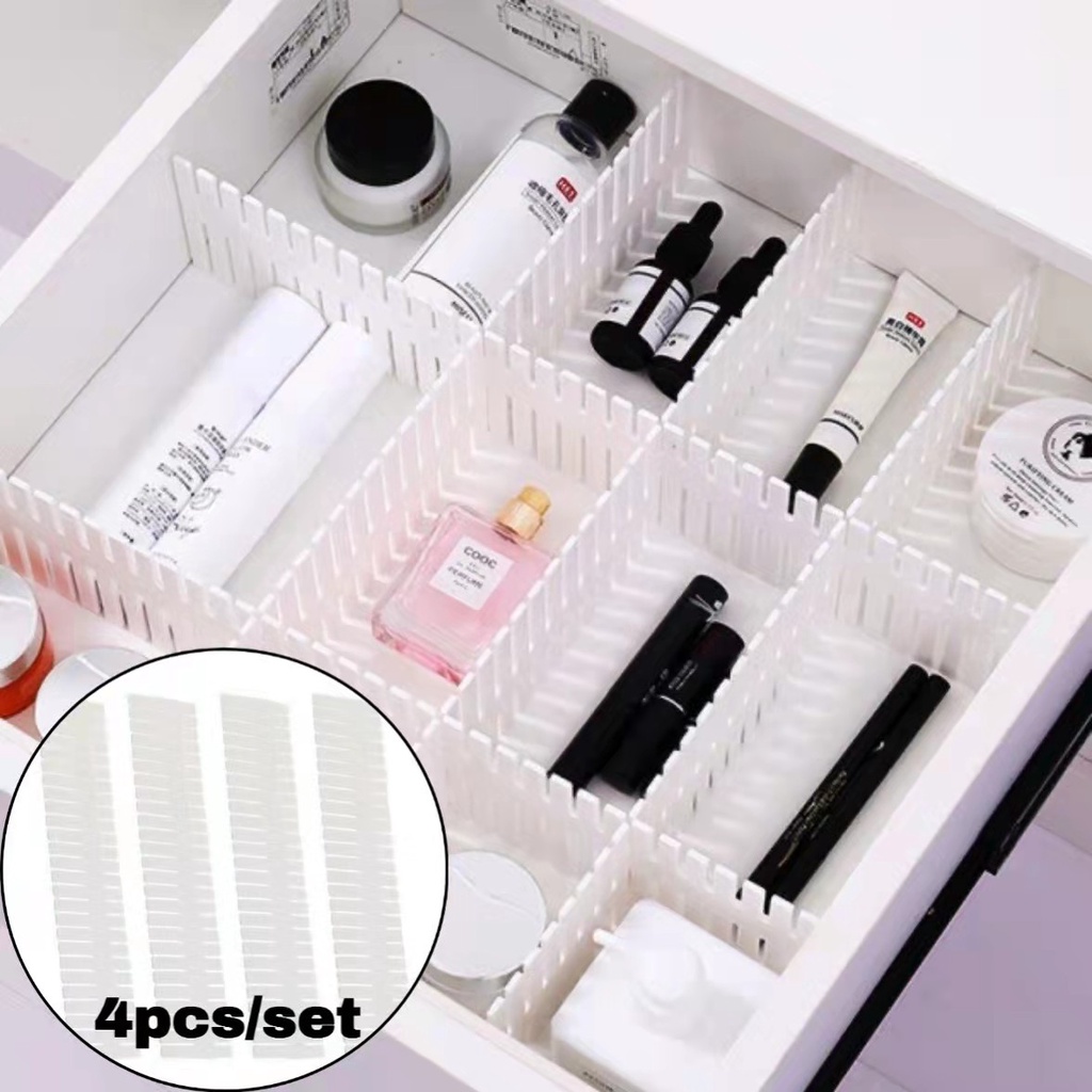 Ready Stock (4pcs)47cmx7cm White Plastic Grid Drawer Divider D.I.Y ...
