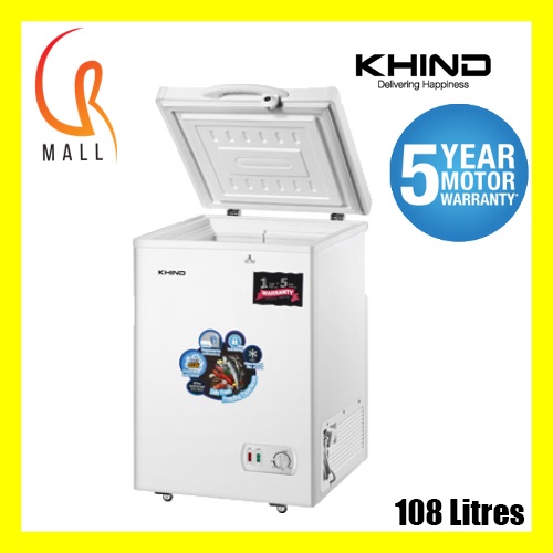 Khind 108L FZ108 Chest Freezer / FZ-108 (108L) Built-in Lock Function ...