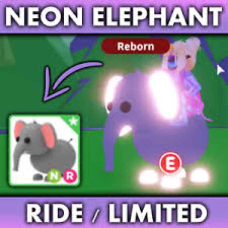 Adopt Me Elephant Neon Fly Ride(NFR) | Shopee Malaysia