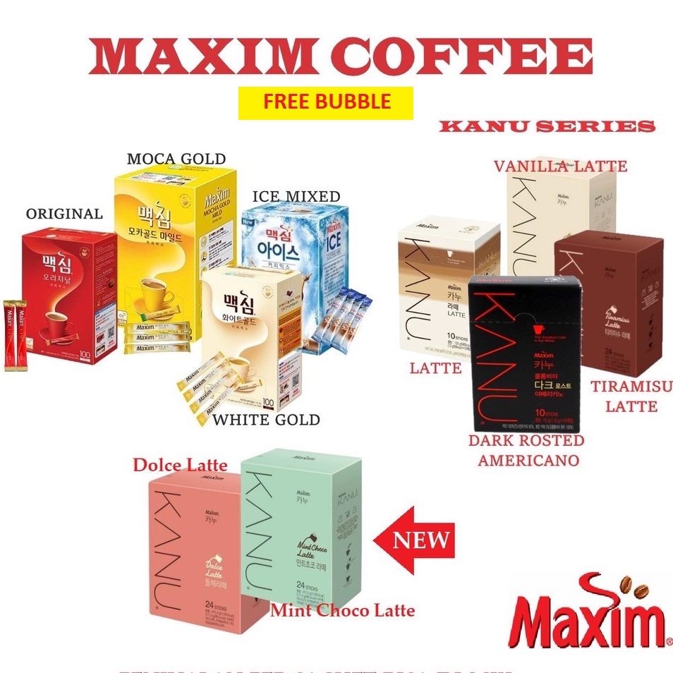 Maxim KANU Korean Coffee BOX Mini Americano / Latte / Vanilla Latte ...