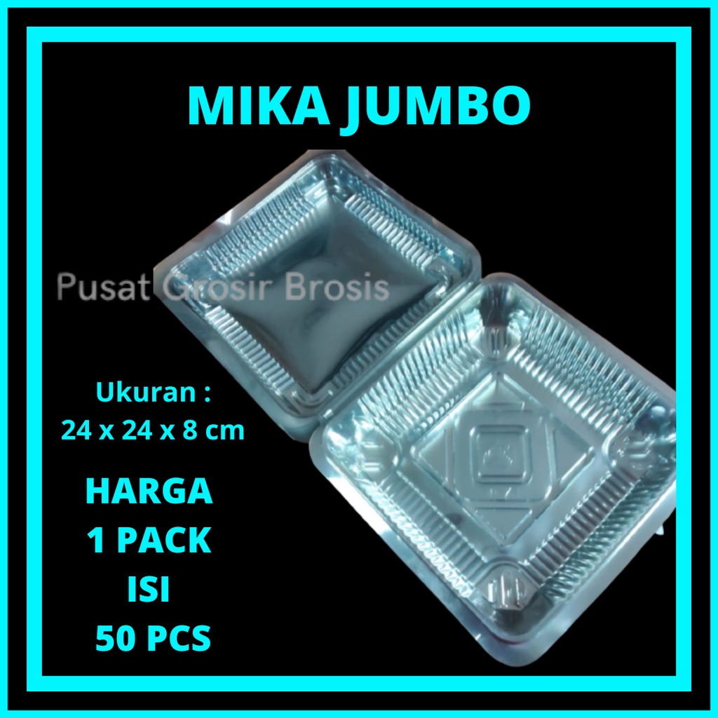 50pcs - Jumbo Clear Plastic Mica Box/Box Mica Plastic Sponge Cake Large ...