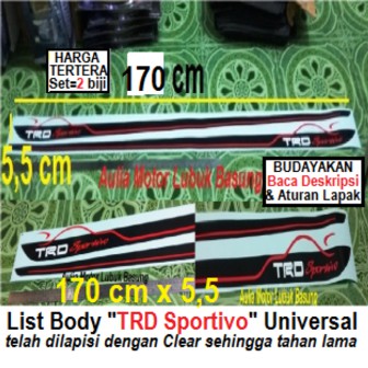 Sticker cutting sticker list body strip trd sportivo toyota yaris ...