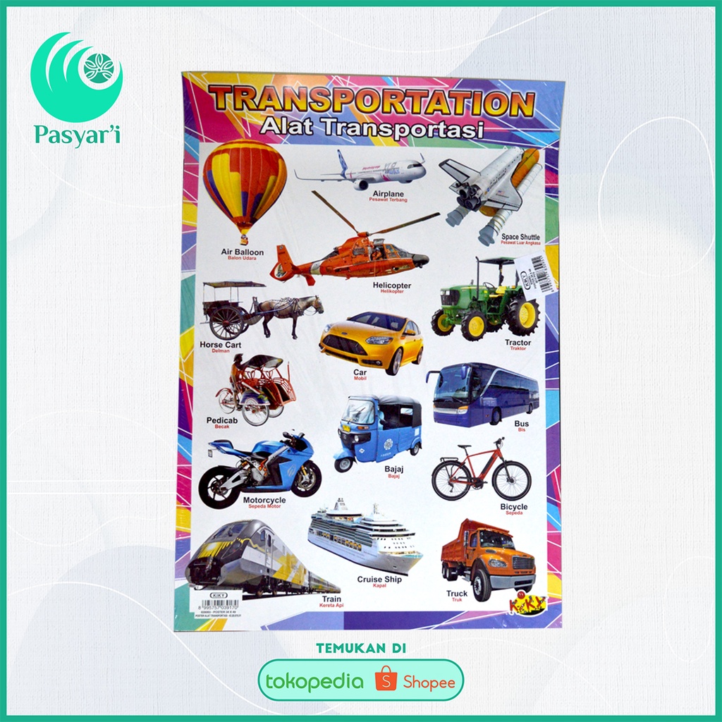 Poster with pictures of water animals / transportation / learning wall ...