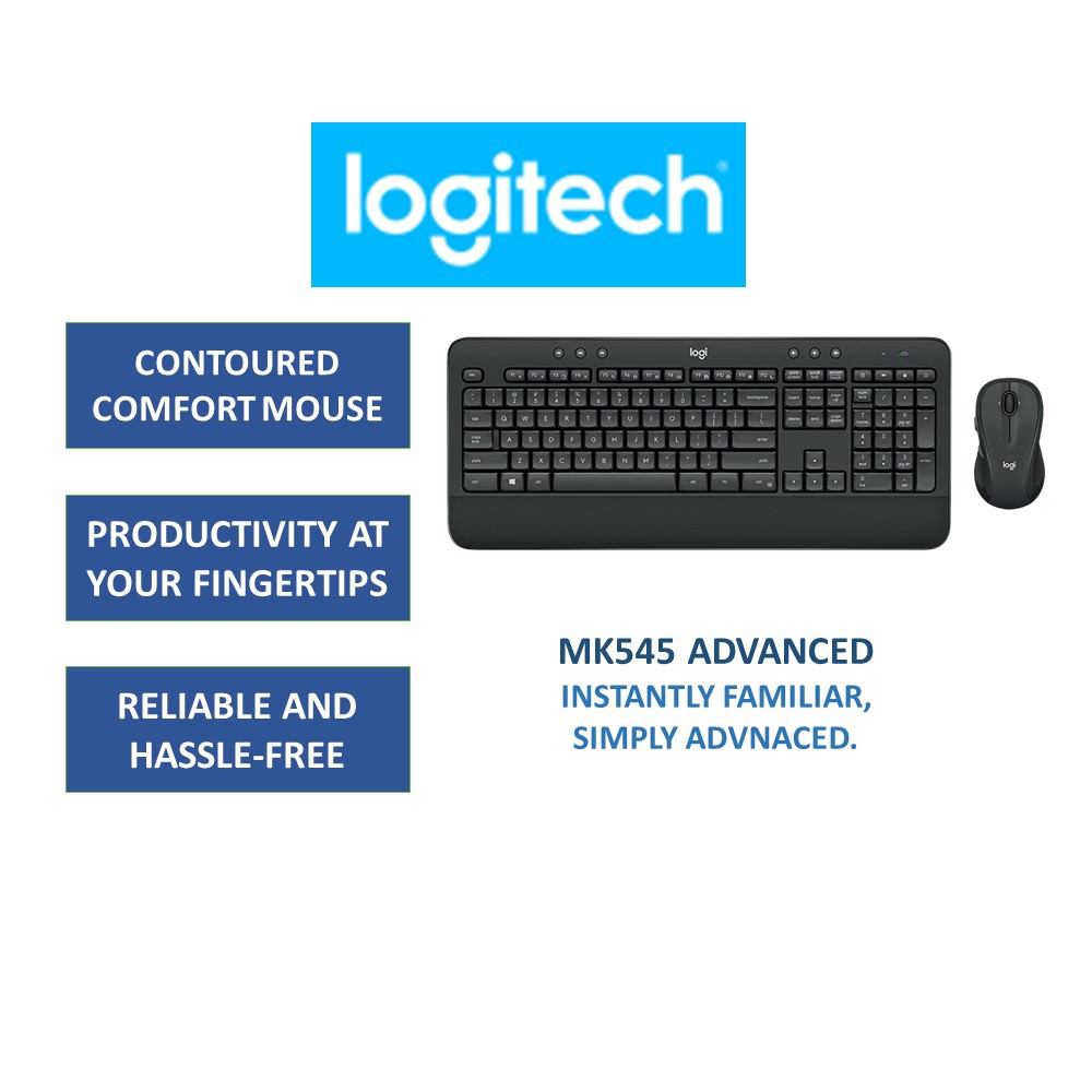 LOGITECH MK545 ADVANCED WIRELESS KEYBOARD AND MOUSE | Shopee Malaysia
