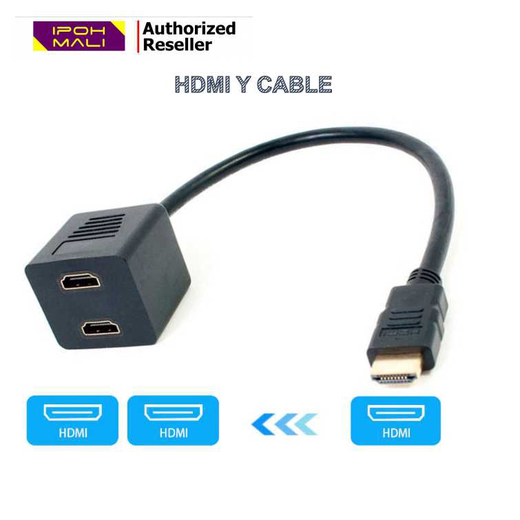 HDMI Male To 2x HDMI Female Y Splitter Adapter Cable | Shopee Malaysia