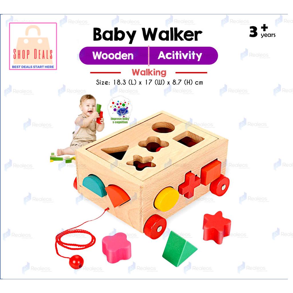 Kids Baby Wooden Stacking Activity Cube Blocks Shape Color Sorter ...