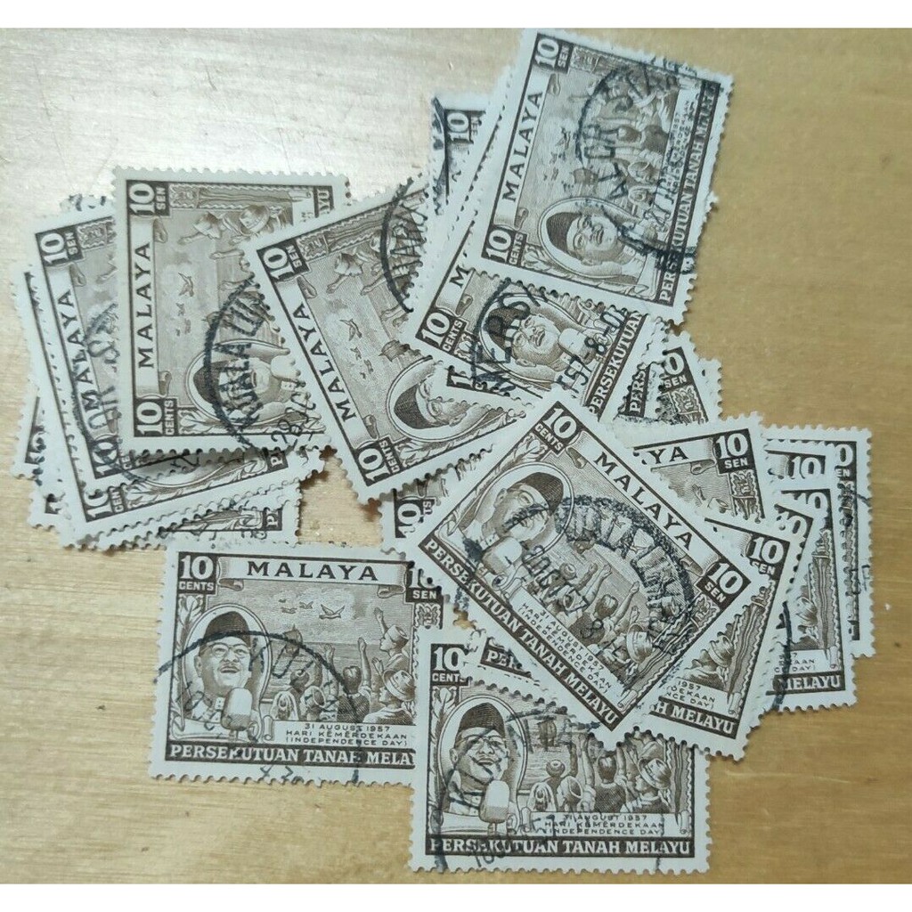 1pc sekeping shj MALAYSIA MALAYA 1957 Merdeka Setem Stamp Tunku Abdul ...