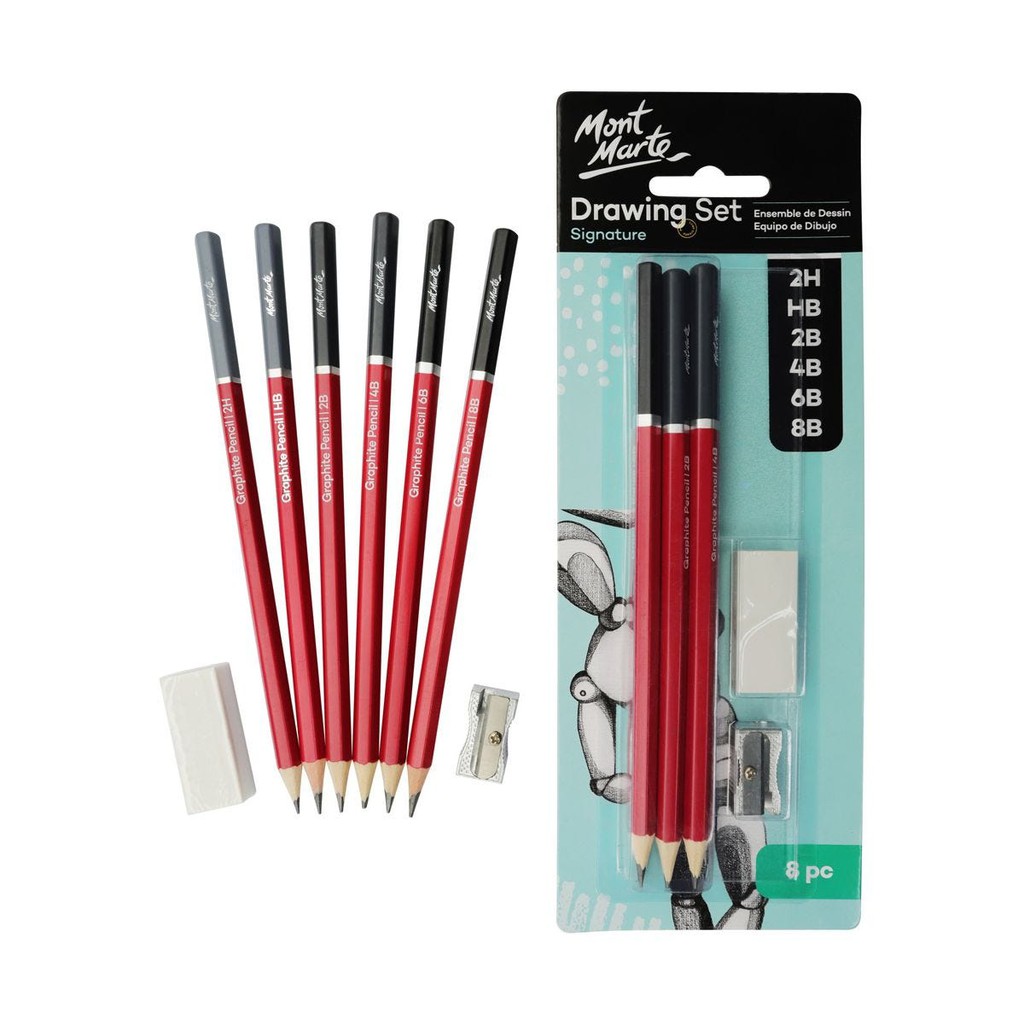 [Nu-Art Hcm] Drawing Pencil Set 8 Piece Mont Marte - Drawing Set Signature 8pc - MPN0026 ...