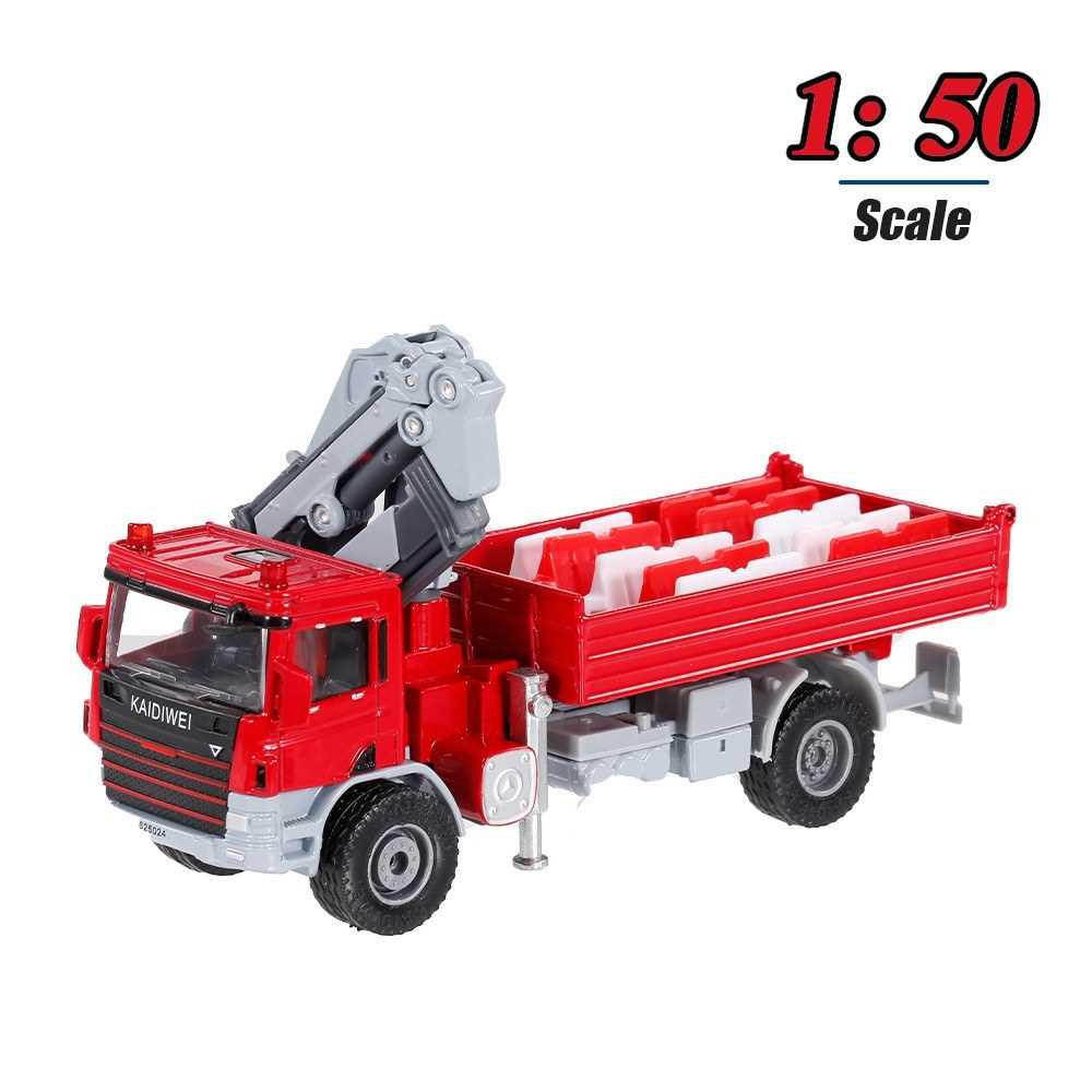 1/50 Scale Model Car Transport Truck with Crane 12pcs Traffic Divided ...