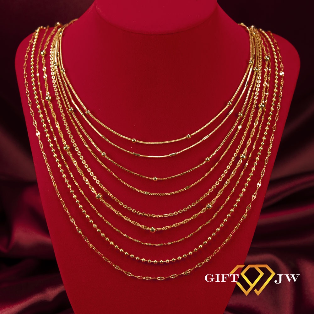 JW Korean Style Adjustable 24k Gold Plated Necklace 45cm/50cm/60cm ...