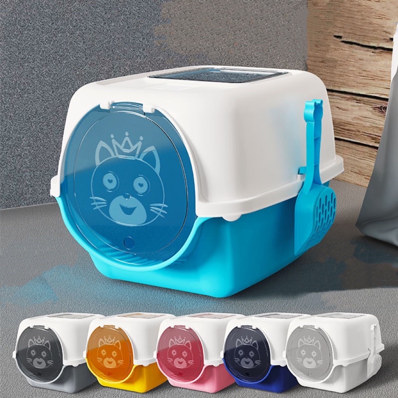 😺READY STOCK😺 Luxury Cat Toilet Fully Covered Enclosed Litter Box ...
