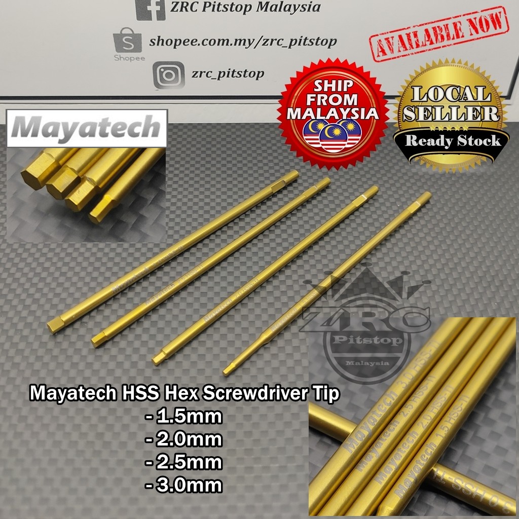 ZRC Mayatech HSS Hex Screwdriver Tip 1.5 / 2.0/ 2.5 / 3.0 For RC Hexagon Tool Replacement FPV ...