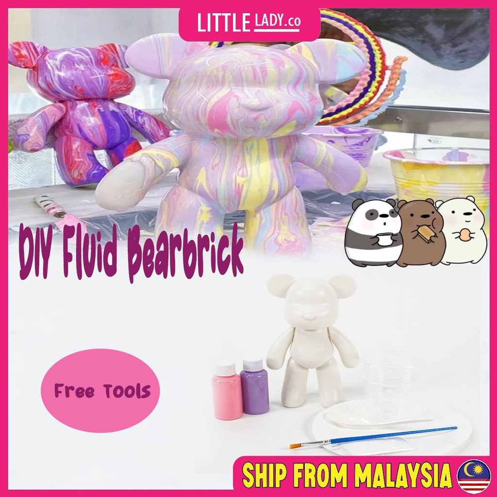 Ready Stock DIY Fluid Bearbrick DIY Keychain Set Bearbrick Handmade ...