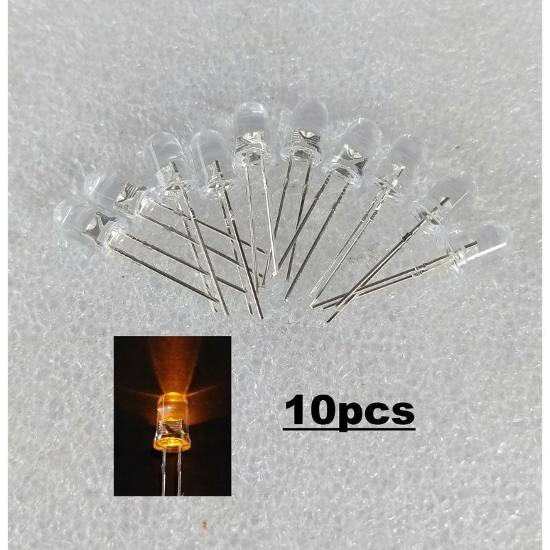 PUTIH 10 pcs 5mm white LEDs with yellow flame | Shopee Malaysia