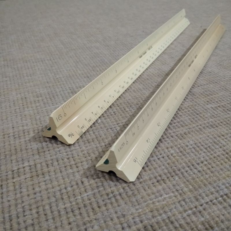 SCALE RULER Faber Castell Technical Triangular Triangle Reduction Scale ...