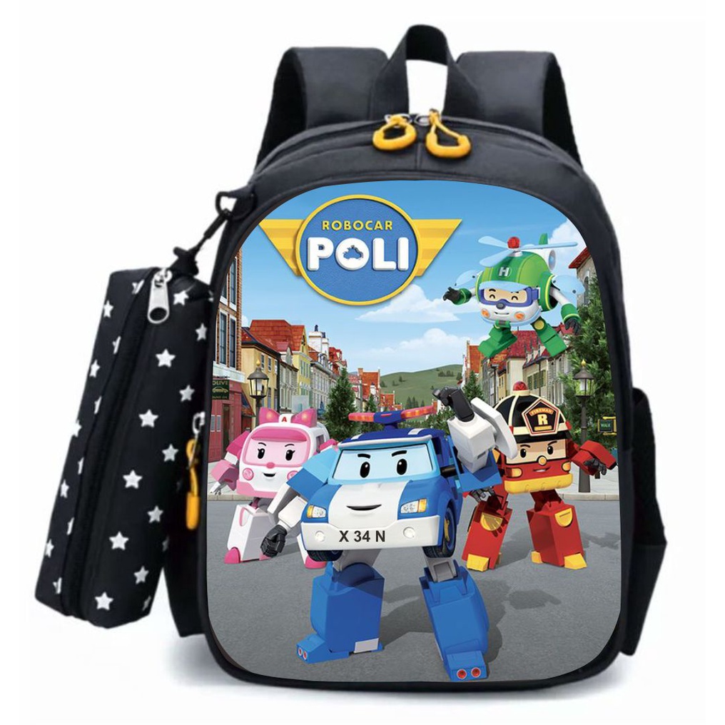 ROBOCAR Character 2in1 School Backpack for Kindergarten and Elementary ...